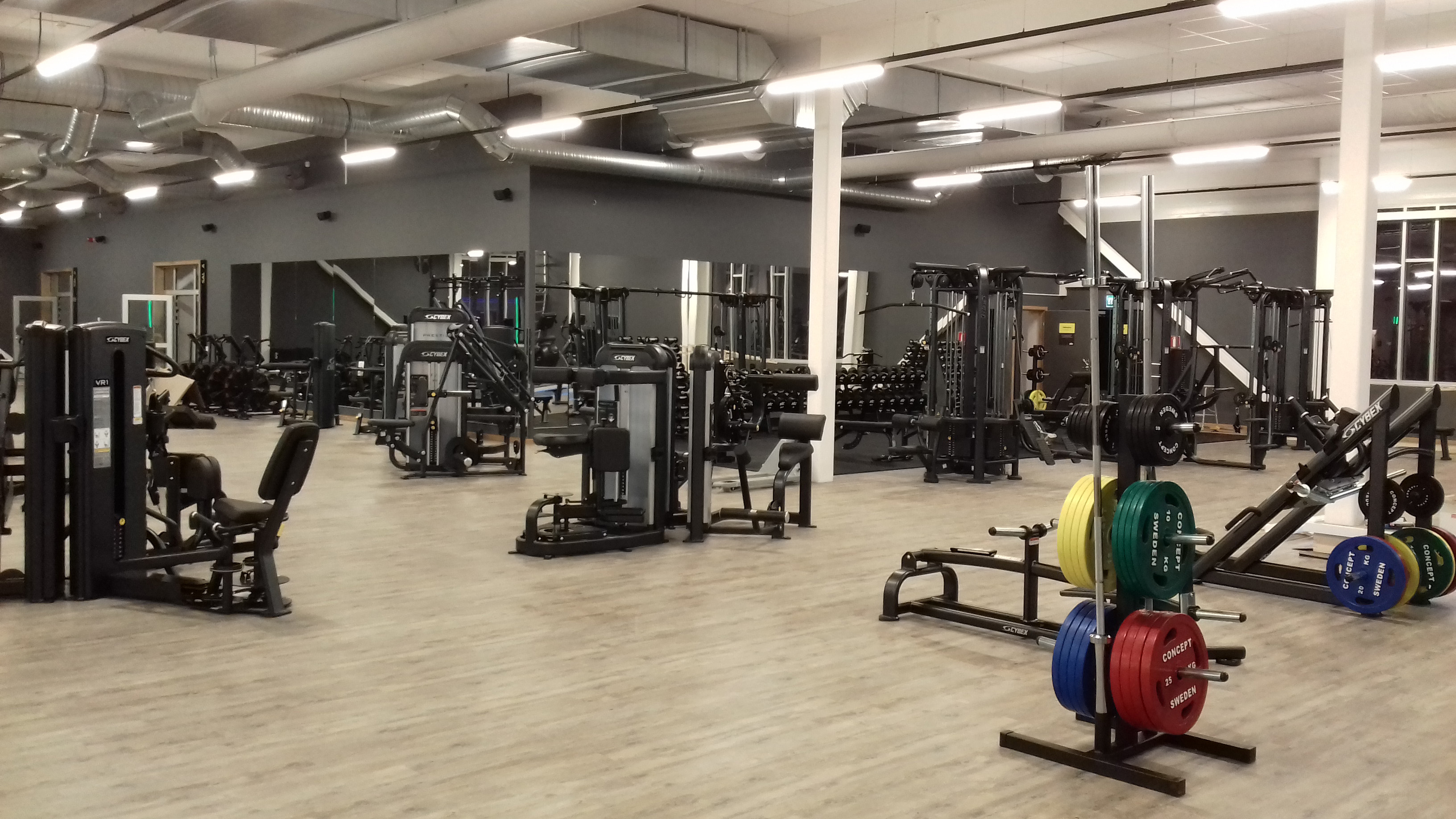 4 wires DALI dimmable Linear Track lights in GYM Sweden